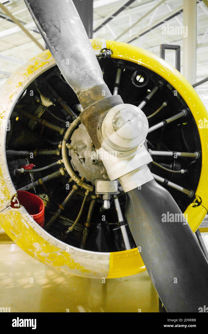 Close up of propeller on propeller plane, indoors, at day Stock Photo ...