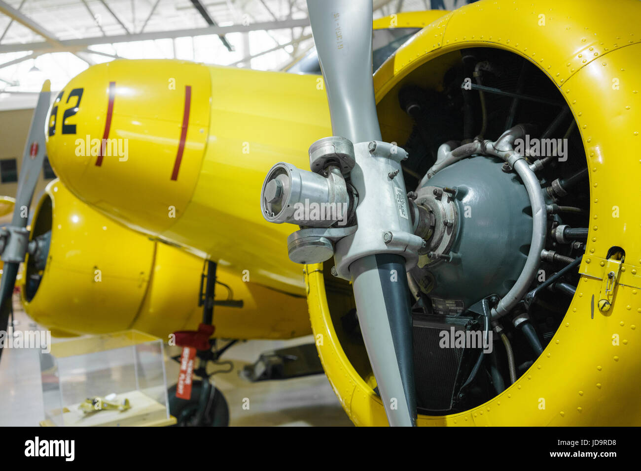Part of and close up of restored stationary propeller plane hi-res ...