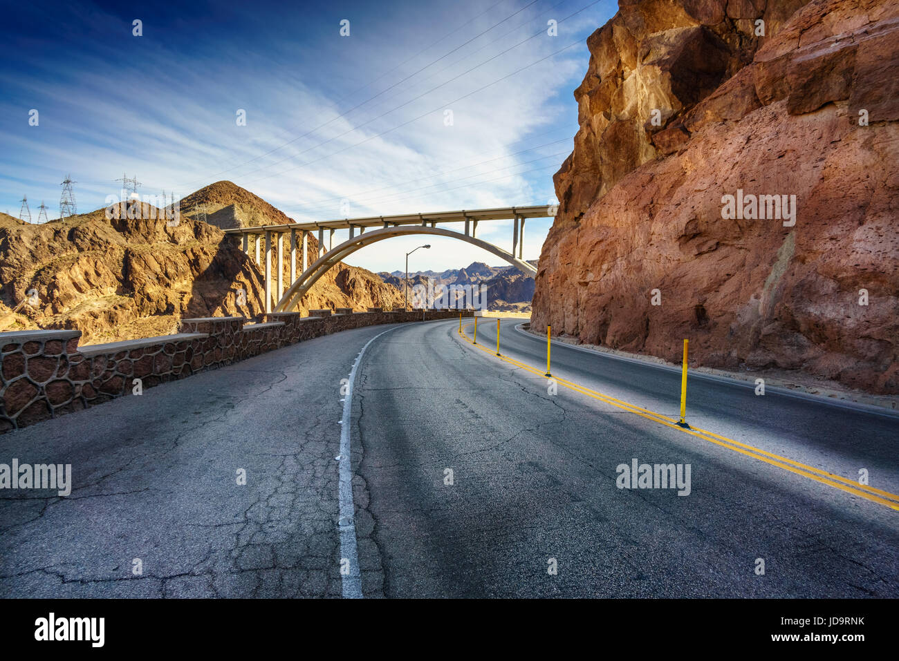 Road leading to Hoover dam on the Colorado river, USA Stock Photo - Alamy