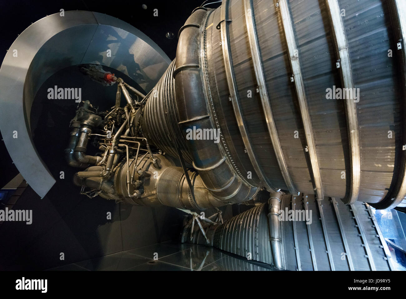 Low angle view, close up, space travel rocket engine, close up ...