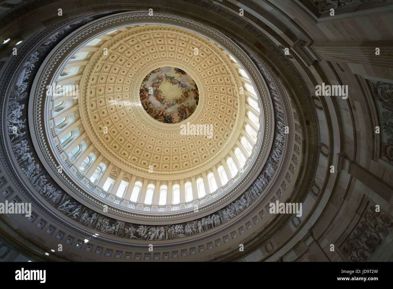 Capitol building interior, focus on round ceiling detail, Washington DC ...