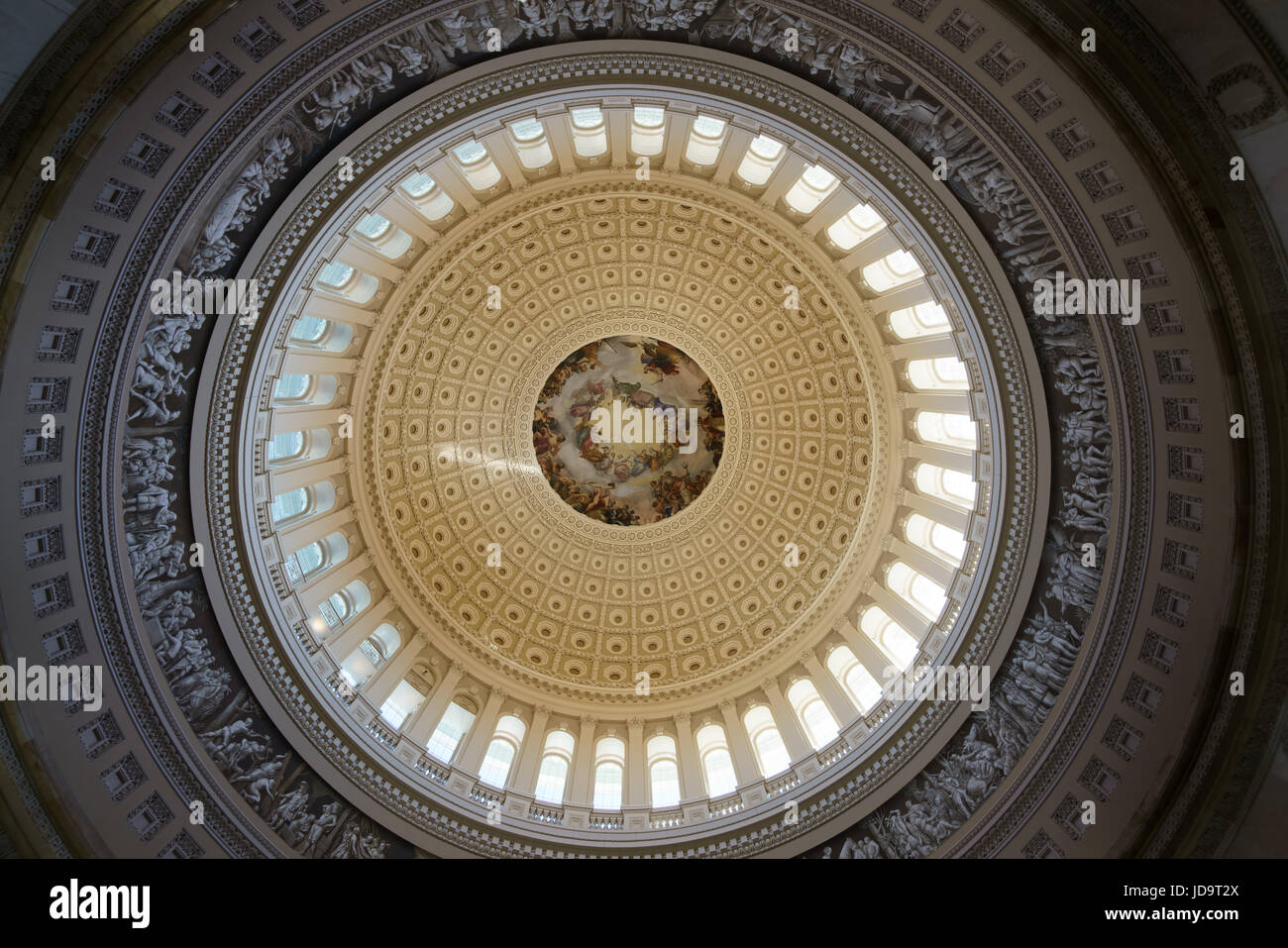 Capitol building interior, focus on round ceiling detail, Washington DC ...