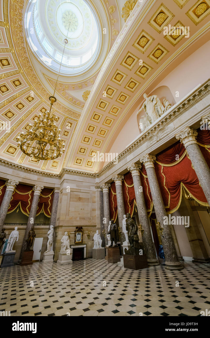 Capitol building interior showing ornately decorative ceiling features ...
