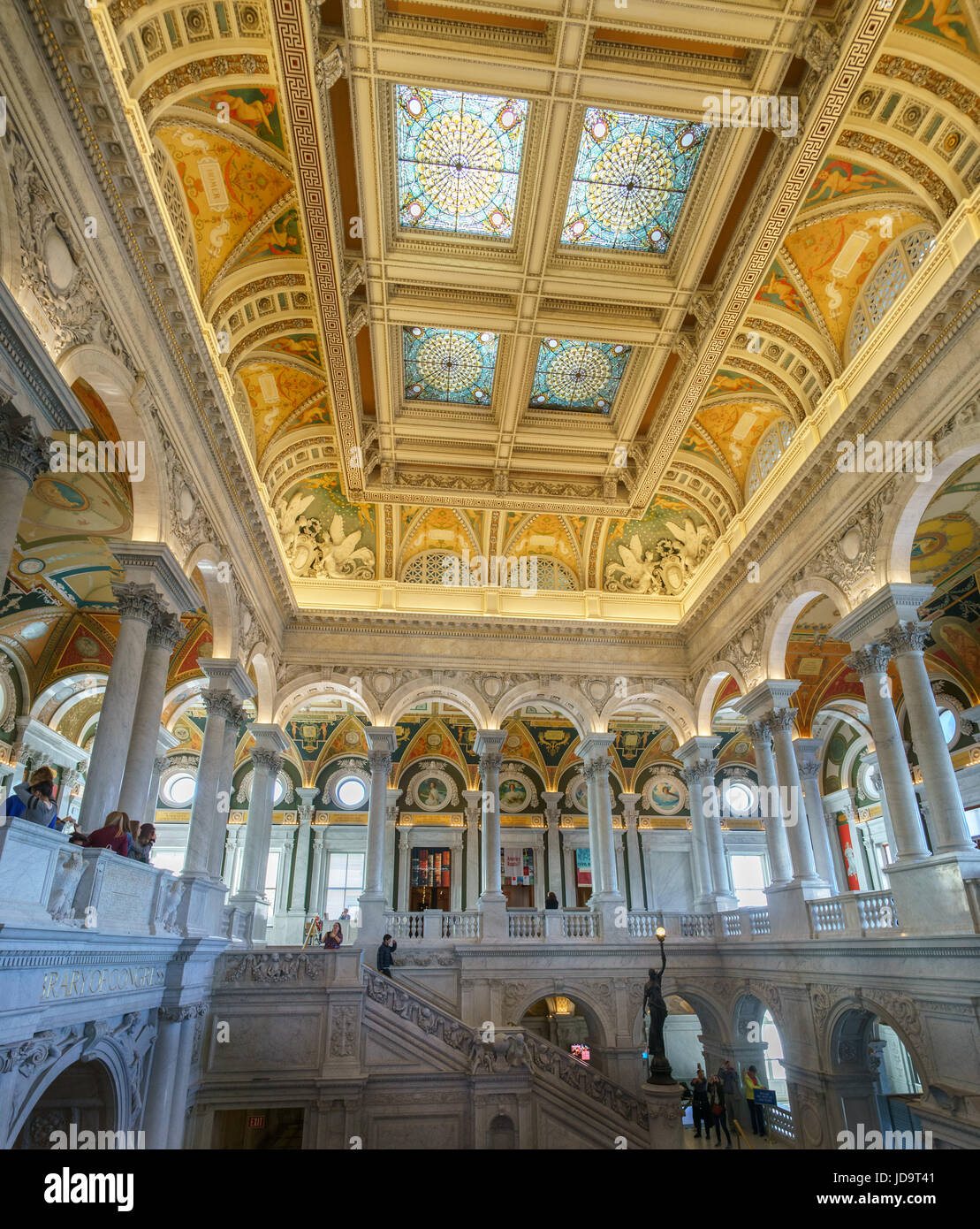 Capitol building interior showing ornately decorative ceiling features ...