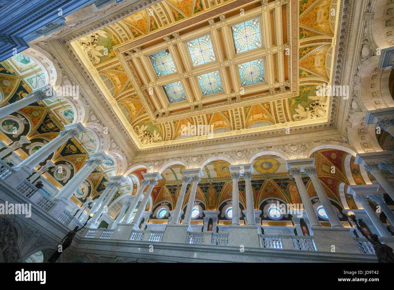 Capitol building interior showing ornately decorative ceiling features ...