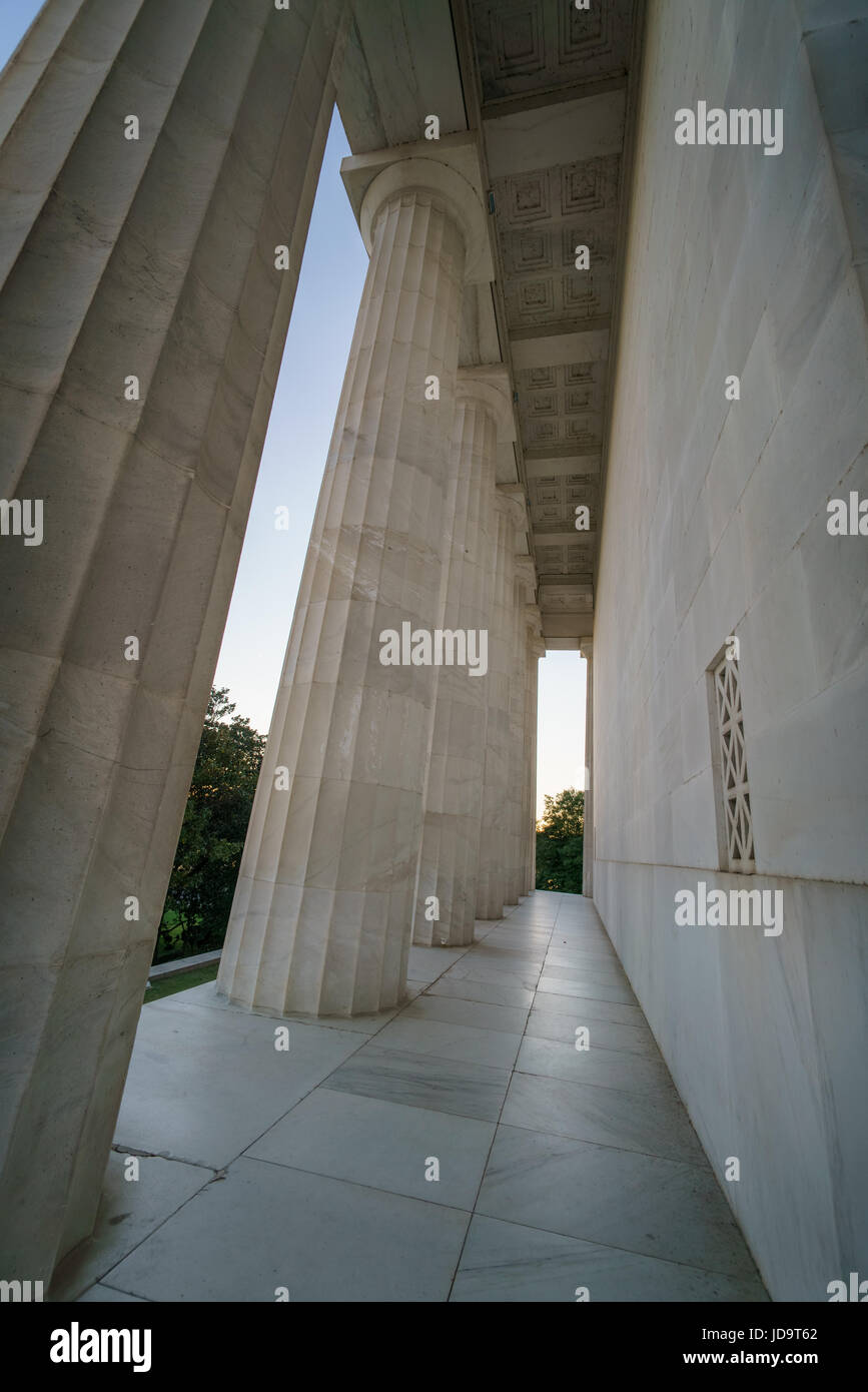 White columns of Lincoln Memorial, Washington DC, United States of ...