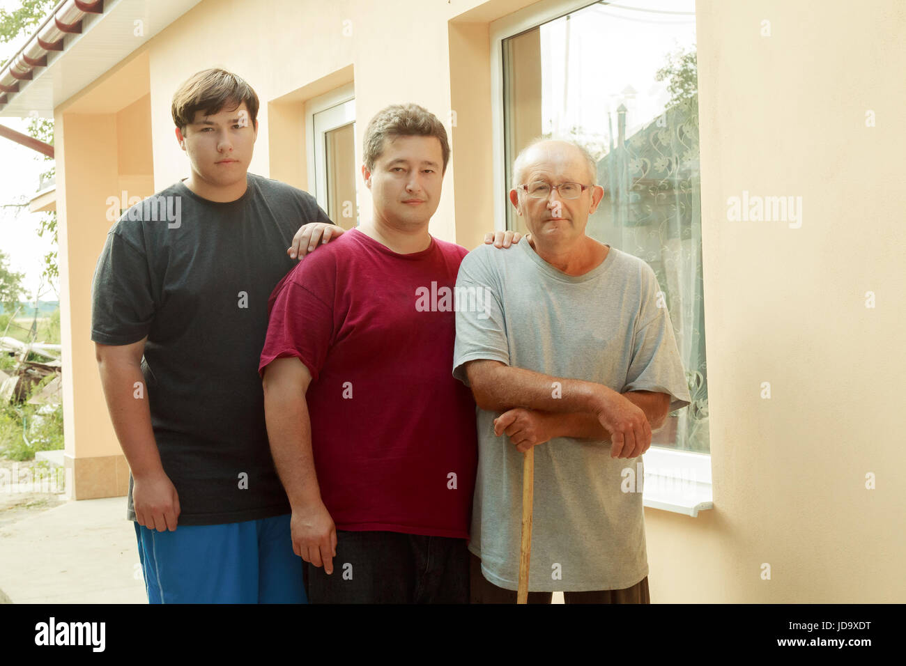 three generations, grandfather, father and son Father, son and grandson ...