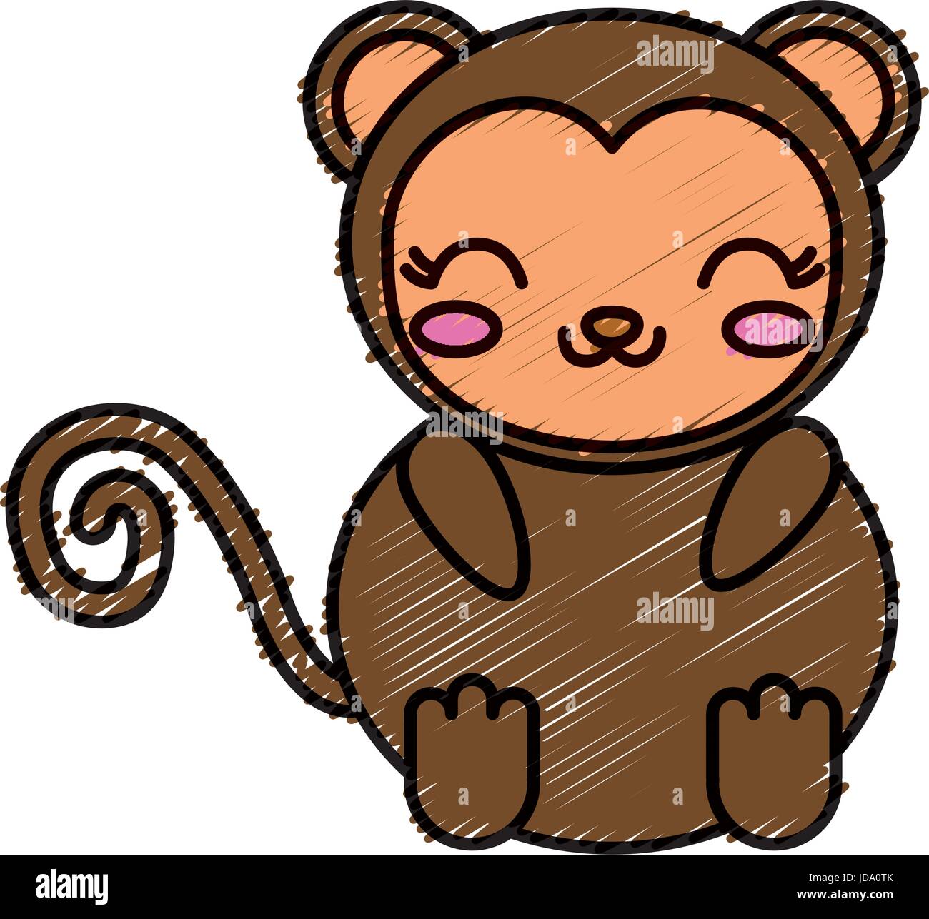 kawaii monkey icon Stock Vector Image & Art - Alamy