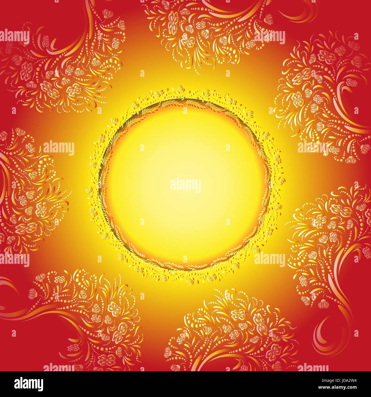 Vector frame with sunny floral ornament Stock Vector Image & Art - Alamy