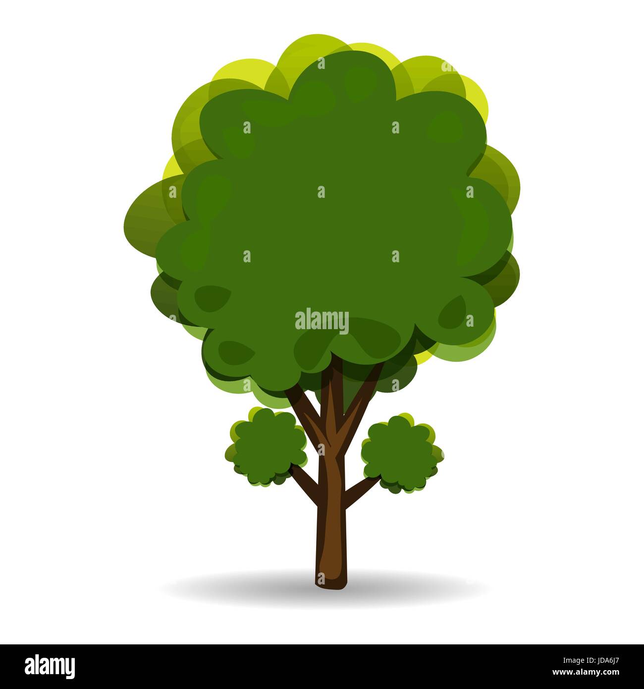 Green abstract tree for advertising and announcements. Isolated on ...