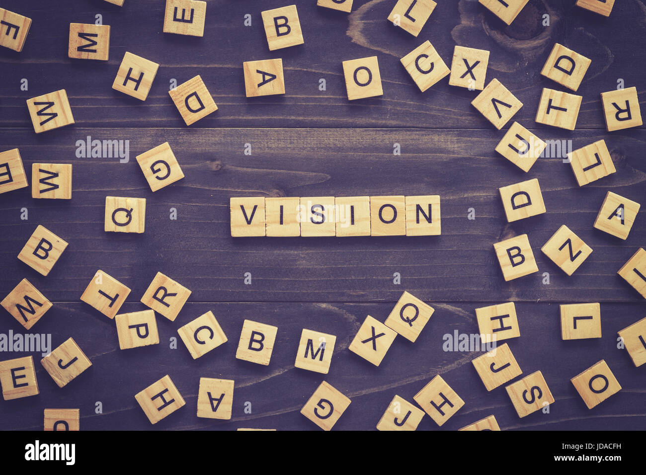 Vision word on wood table for business concept Stock Photo - Alamy