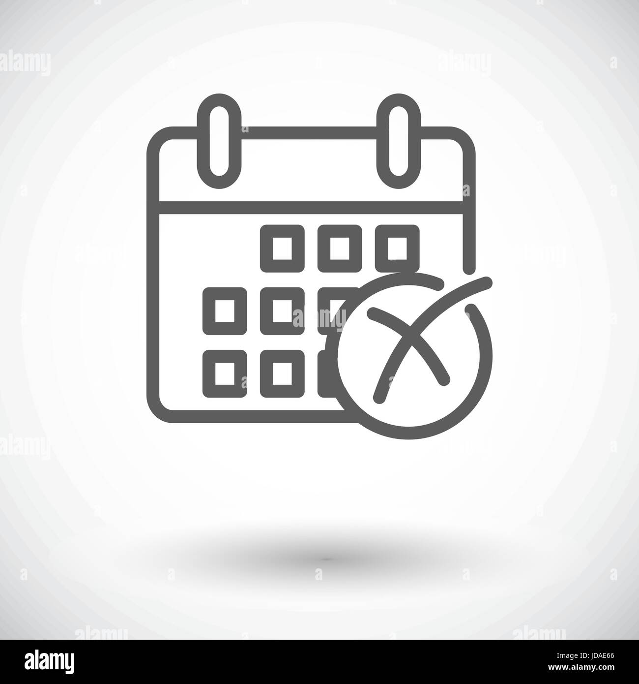 Calendar with cross. Single flat icon on white background. Vector ...
