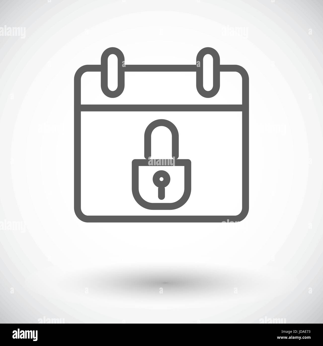 Calendar with padlock. Single flat icon on white background. Vector ...