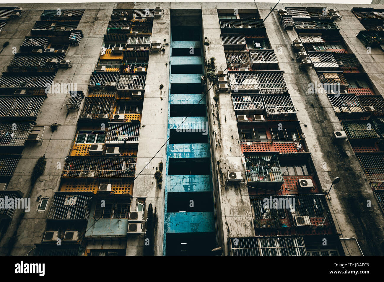 Old apartment block in Macau Stock Photo - Alamy