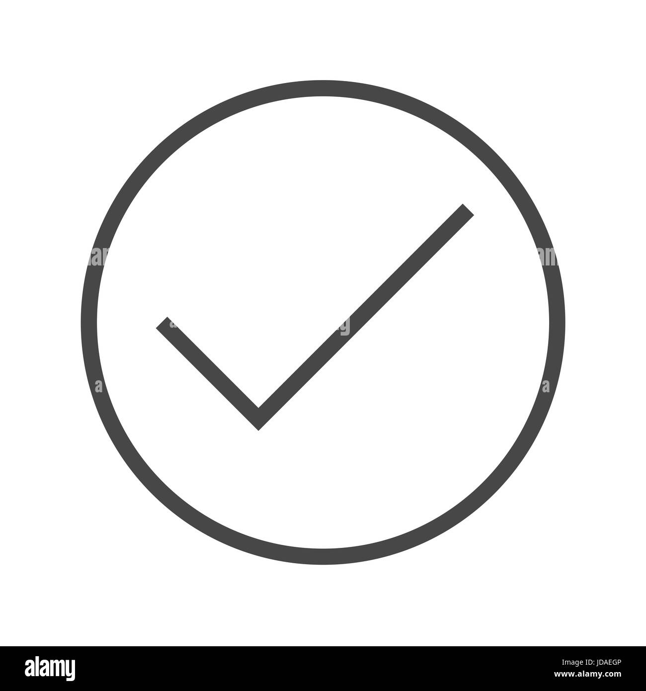 Check Mark Thin Line Vector Icon. Flat icon isolated on the white ...