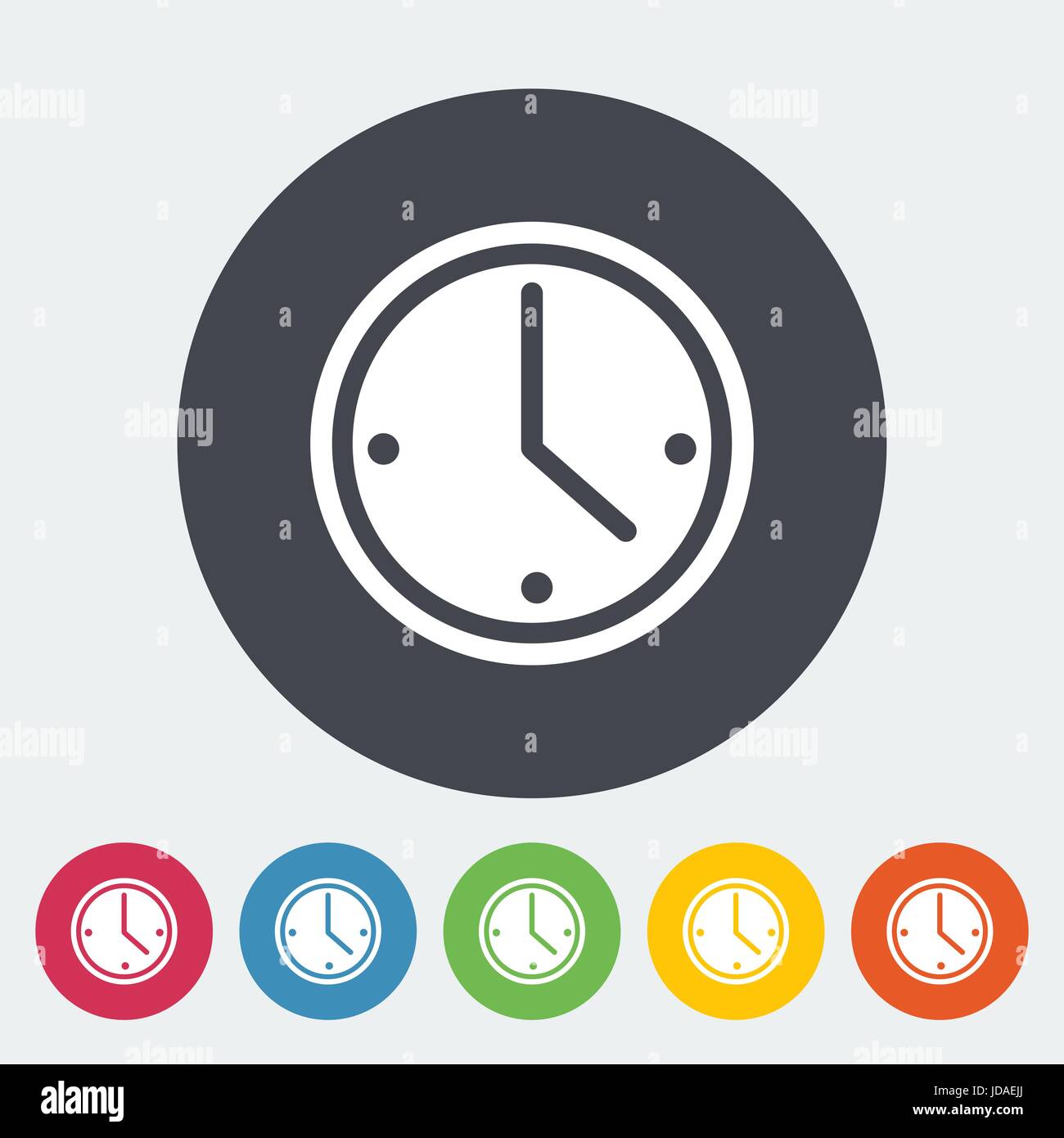 Clock. Single flat icon on the circle. Vector illustration Stock Vector ...