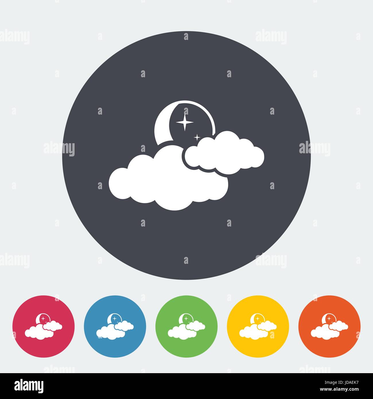 Night sky. Single flat icon. Vector illustration Stock Vector Image ...