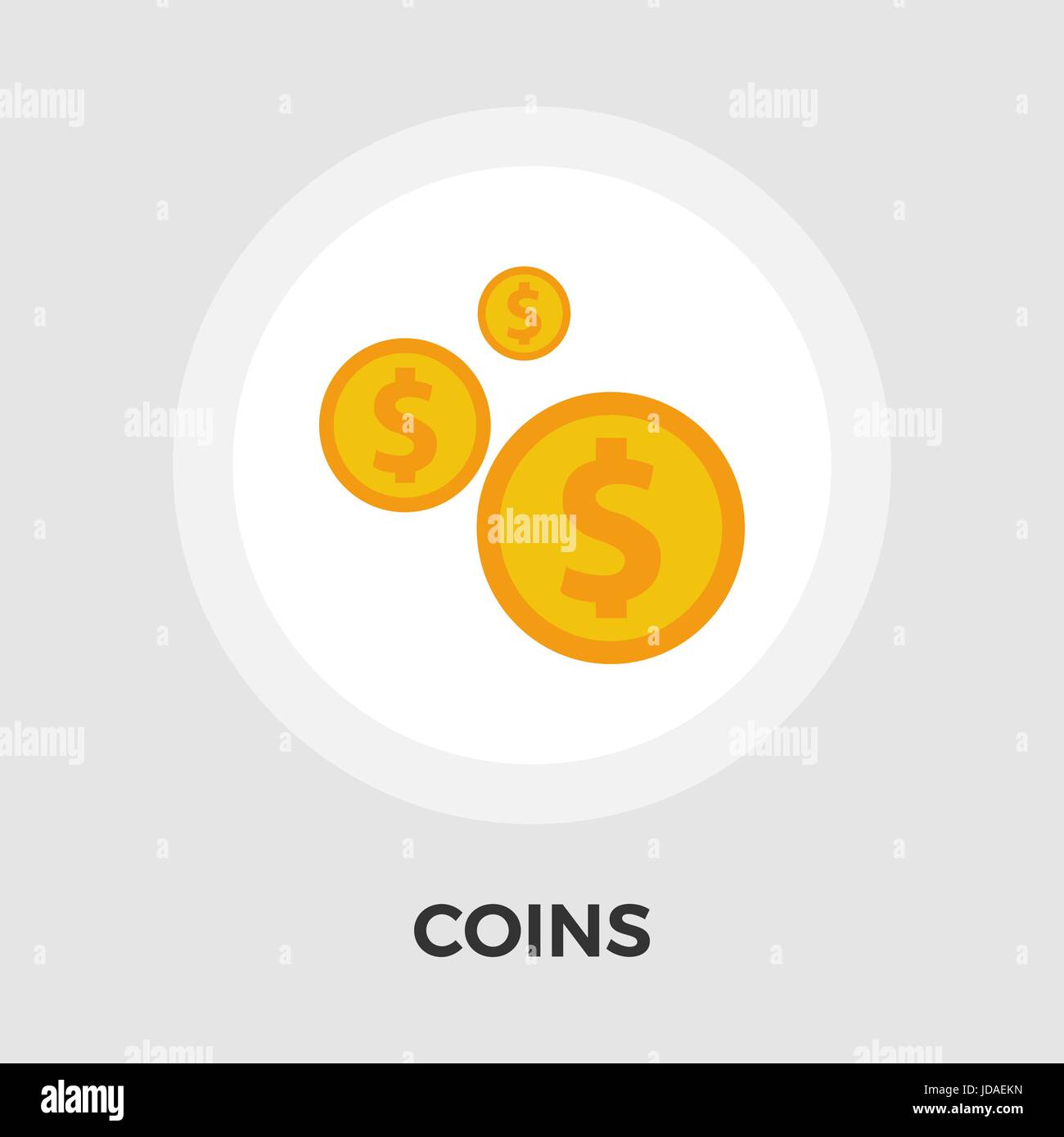 Dollar coin icon vector. Flat icon isolated on the white background ...