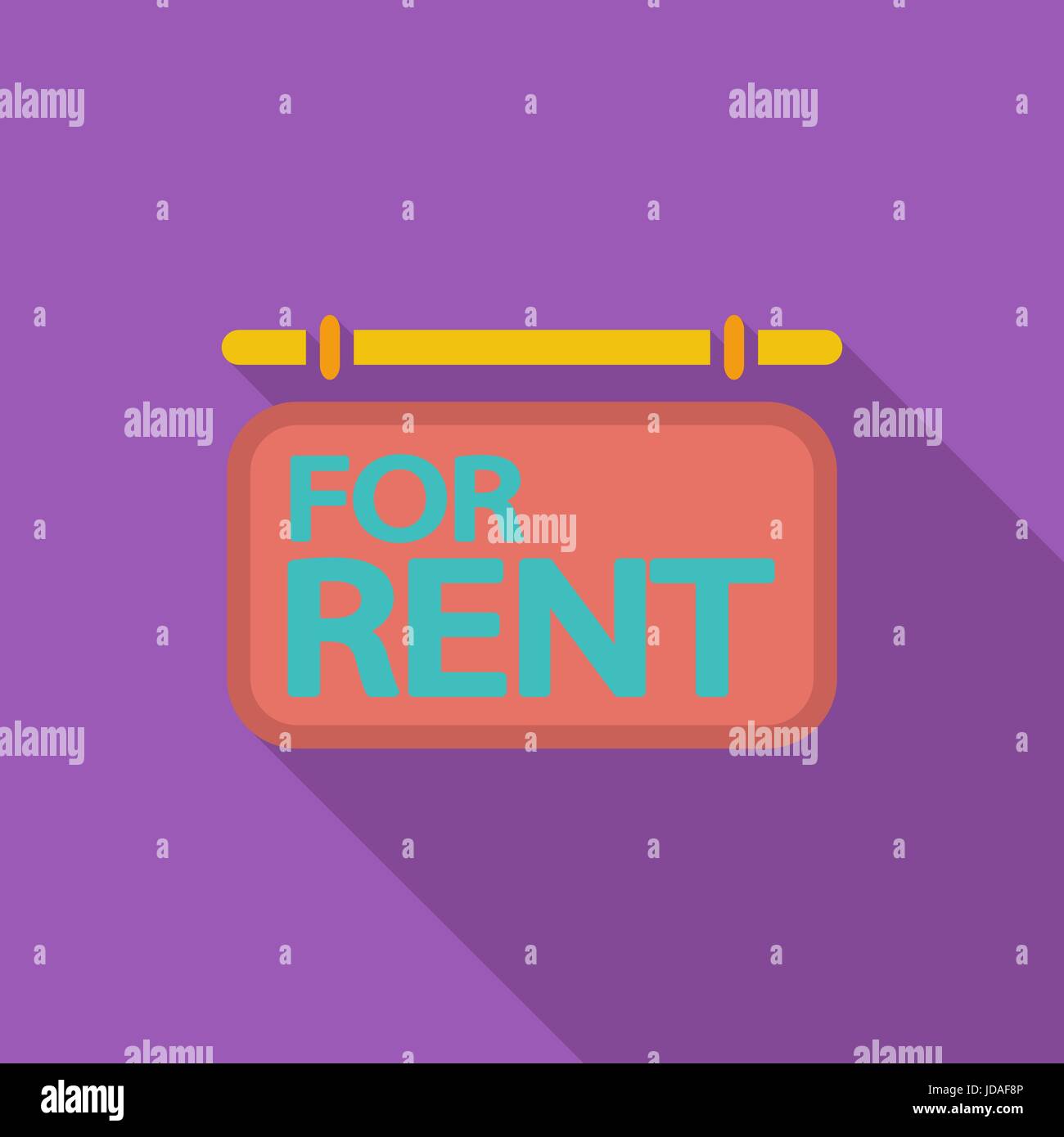 For rent icon. Flat vector related icon with long shadow for web and ...