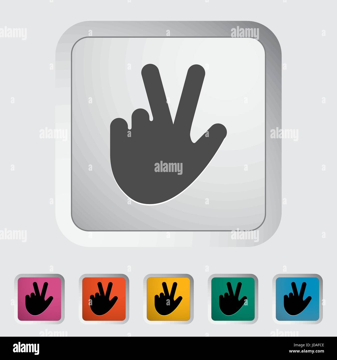 Hand sign. Single flat icon on the button. Vector illustration Stock ...