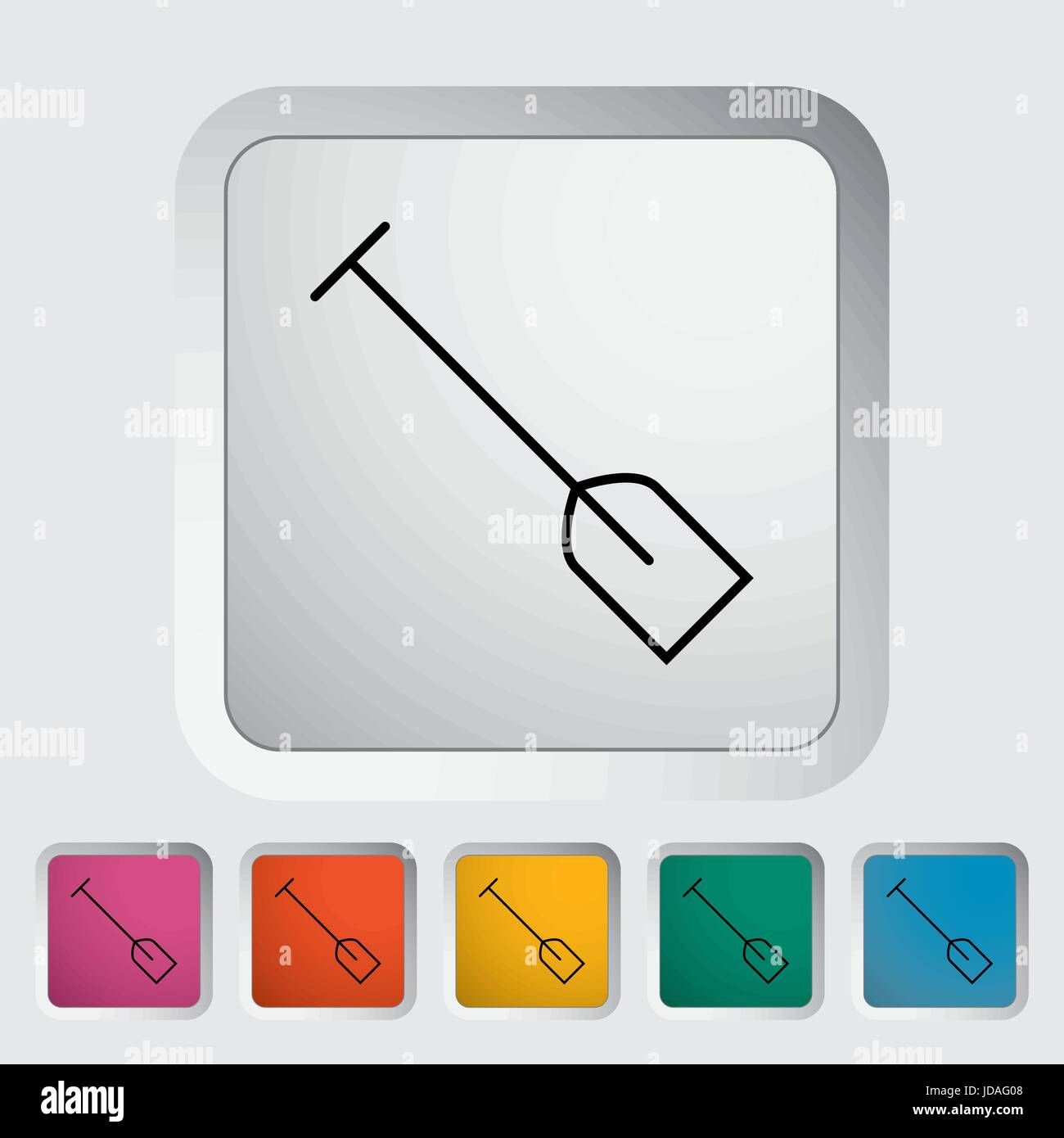 Paddle. Outline icon on the button. Vector illustration Stock Vector ...