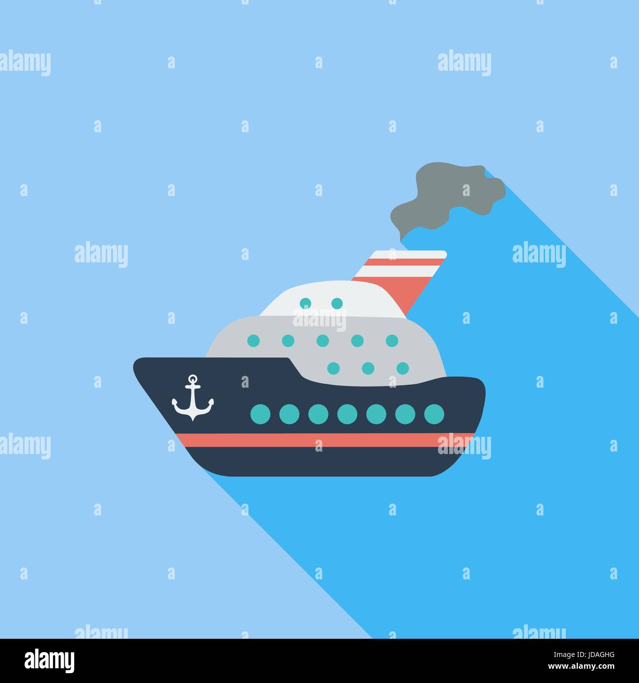 Ship icon. Flat vector related icon with long shadow for web and mobile ...
