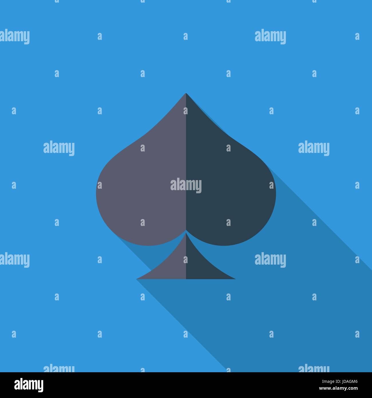 Spades icon. Flat vector related icon with long shadow for web and ...