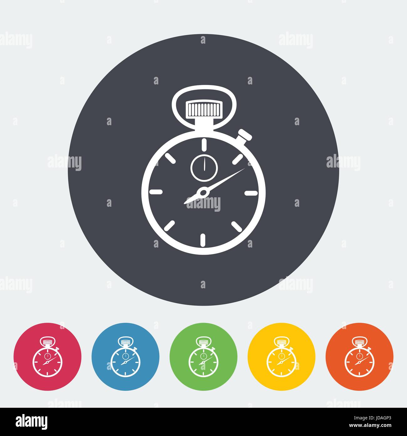 Stopwatch. Single flat icon on the circle. Vector illustration Stock ...