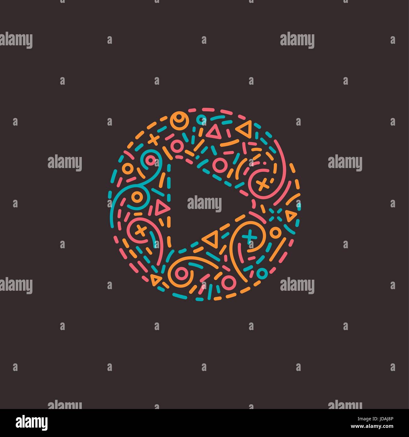 Abstract Media logo in line style on black Stock Vector Image & Art - Alamy