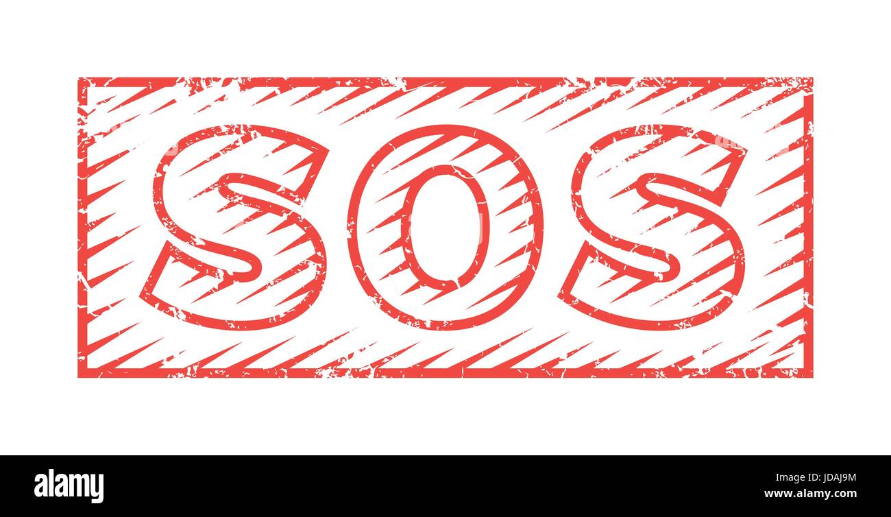 SOS grunge rubber stamp on white, vector illustration Stock Vector ...