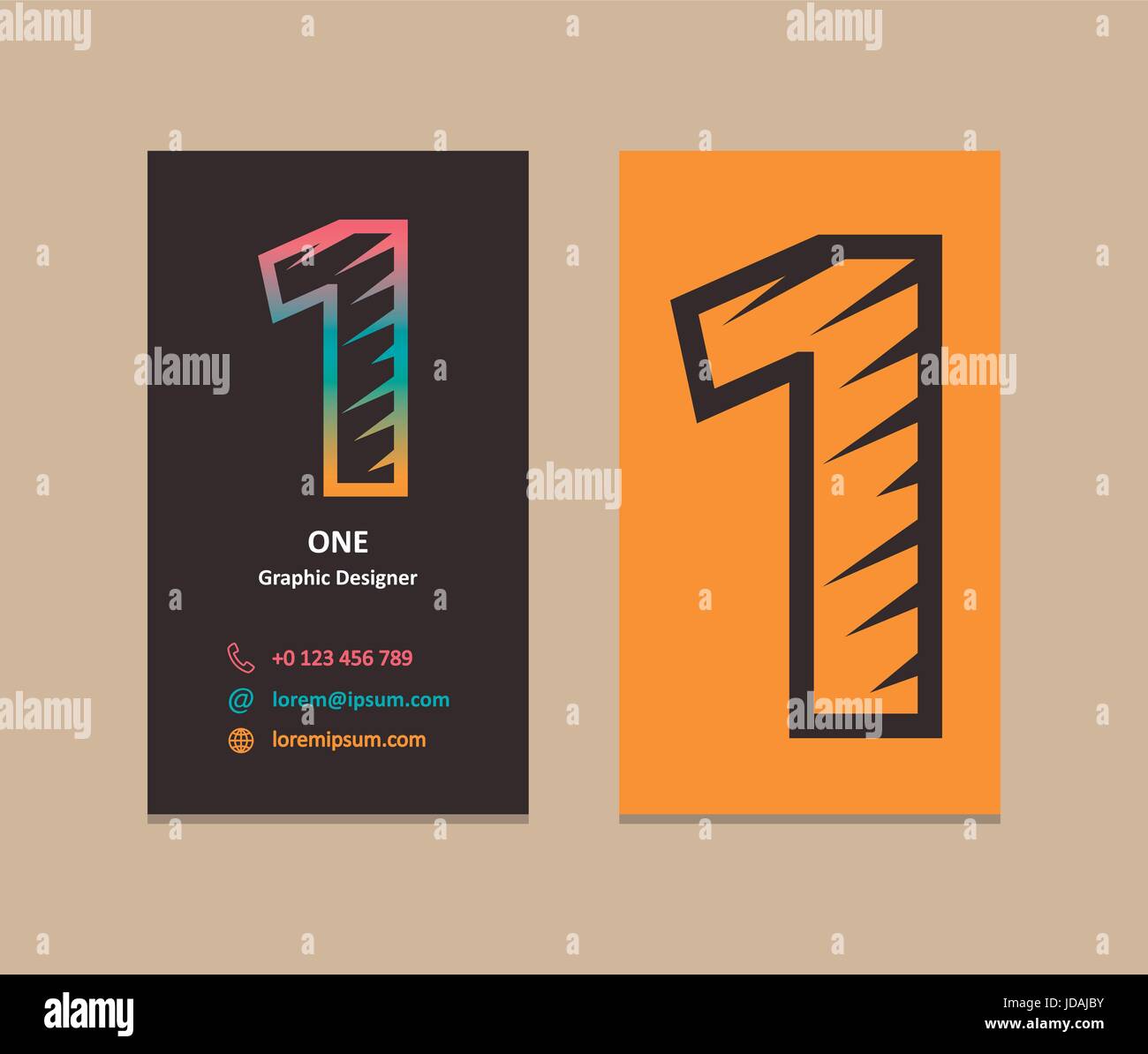 1 Number Logo Corporate Business card. Vector design Stock Vector Image ...