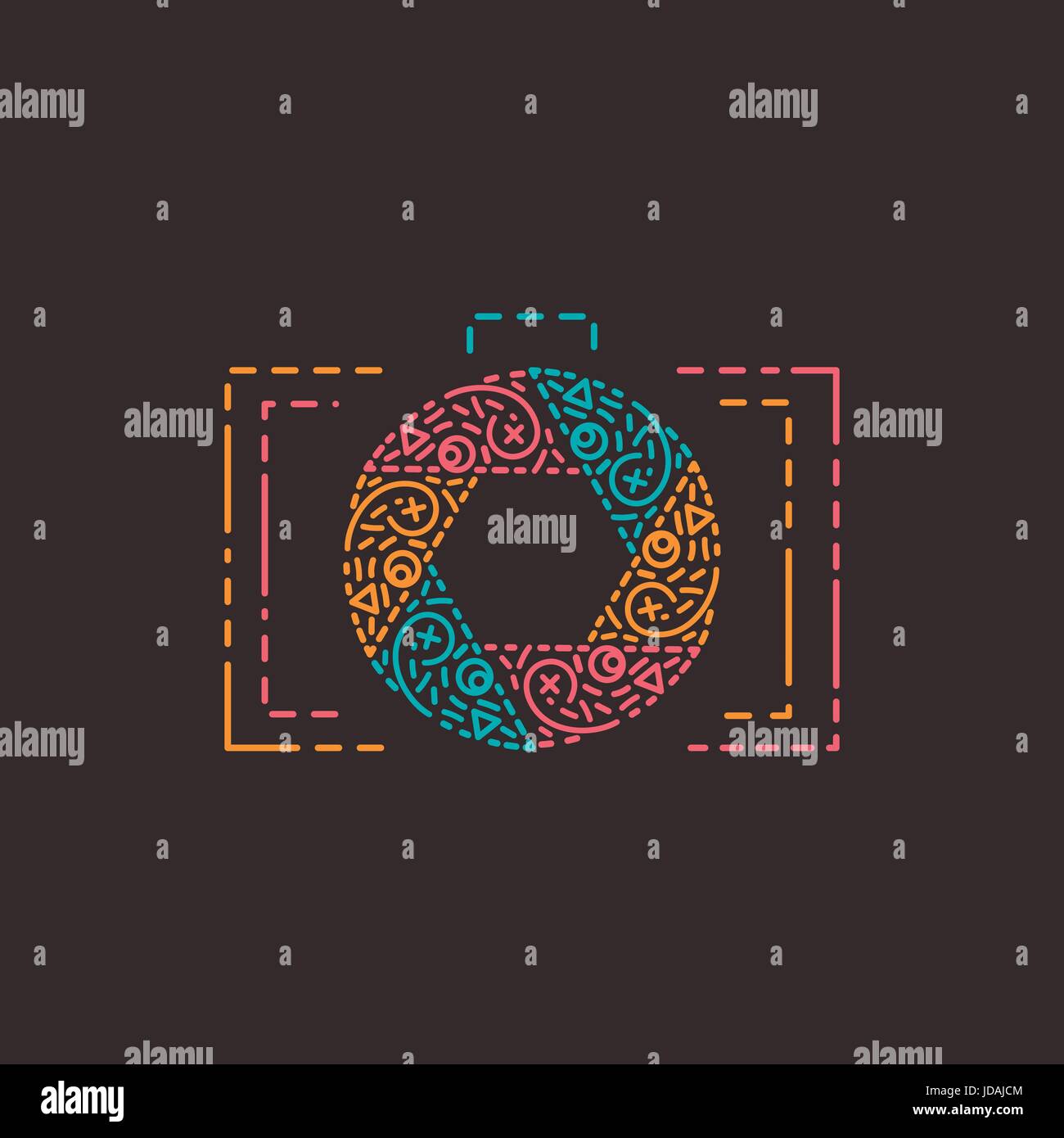 Abstract Photography Logo in line style on black Stock Vector Image ...