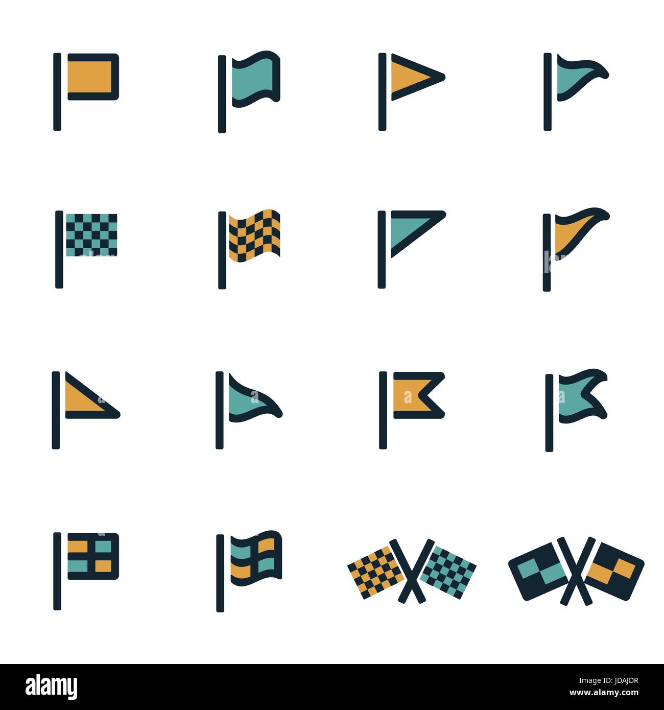 Vector flat flag icons set on white background Stock Vector Image & Art ...