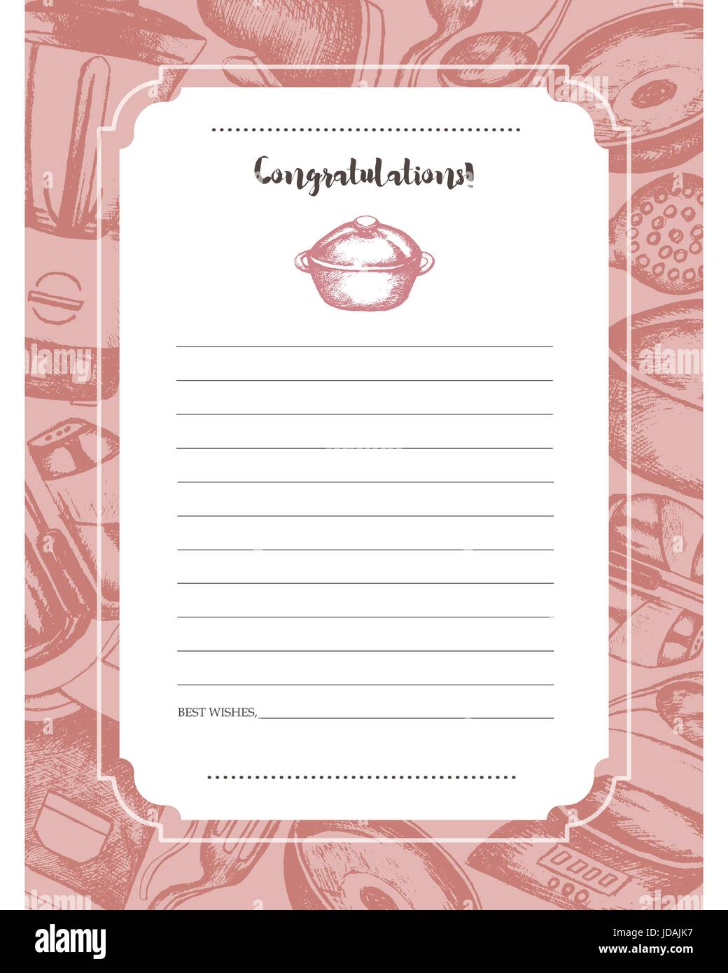 Kitchen Ware - hand drawn template card Stock Vector Image & Art - Alamy