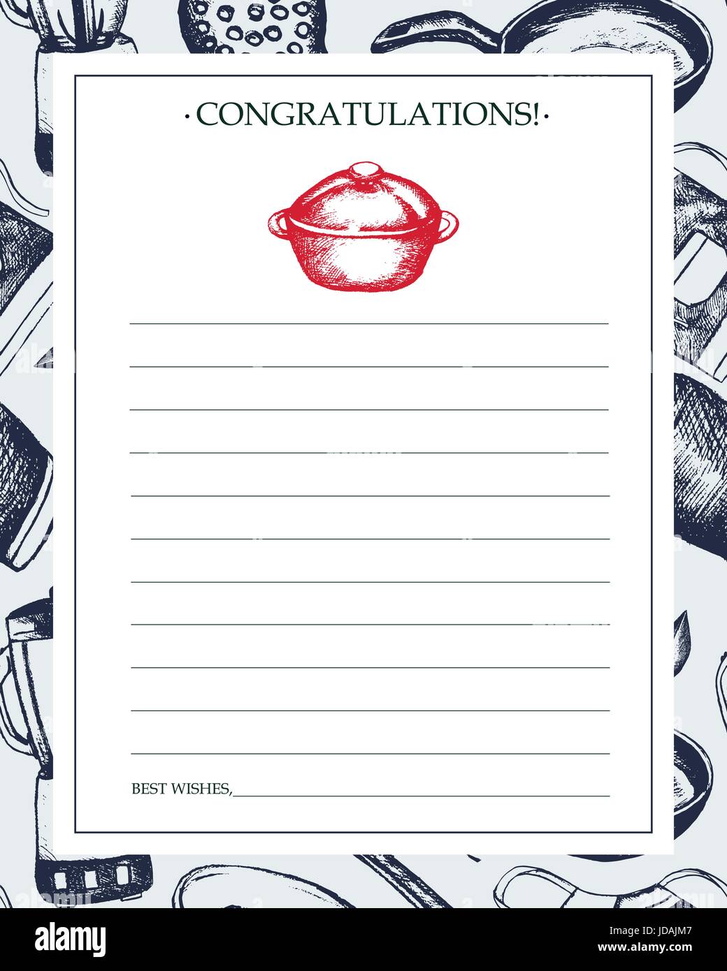 Kitchen Ware - hand drawn template card Stock Vector Image & Art - Alamy