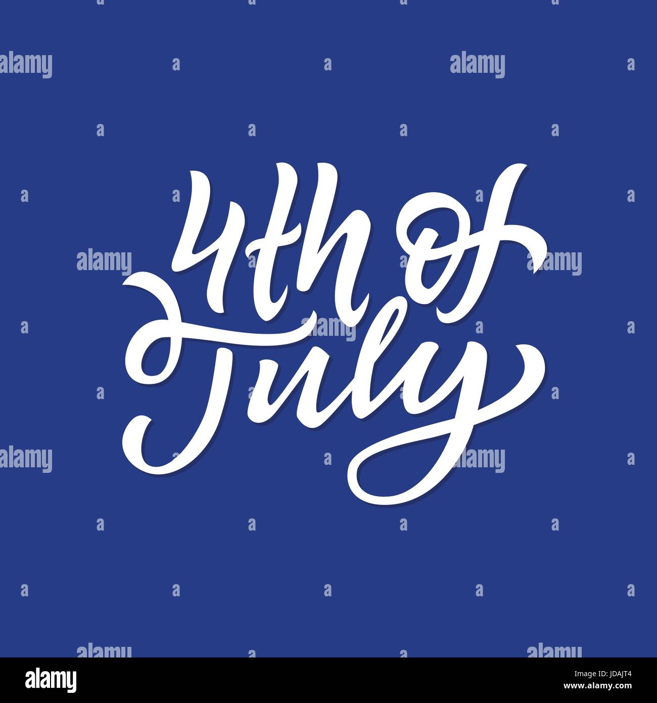 4th of July - vector hand drawn brush lettering Stock Vector Image ...