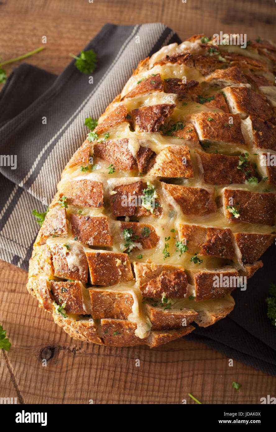 baked party bread with melted cheese butter herbs Stock Photo - Alamy