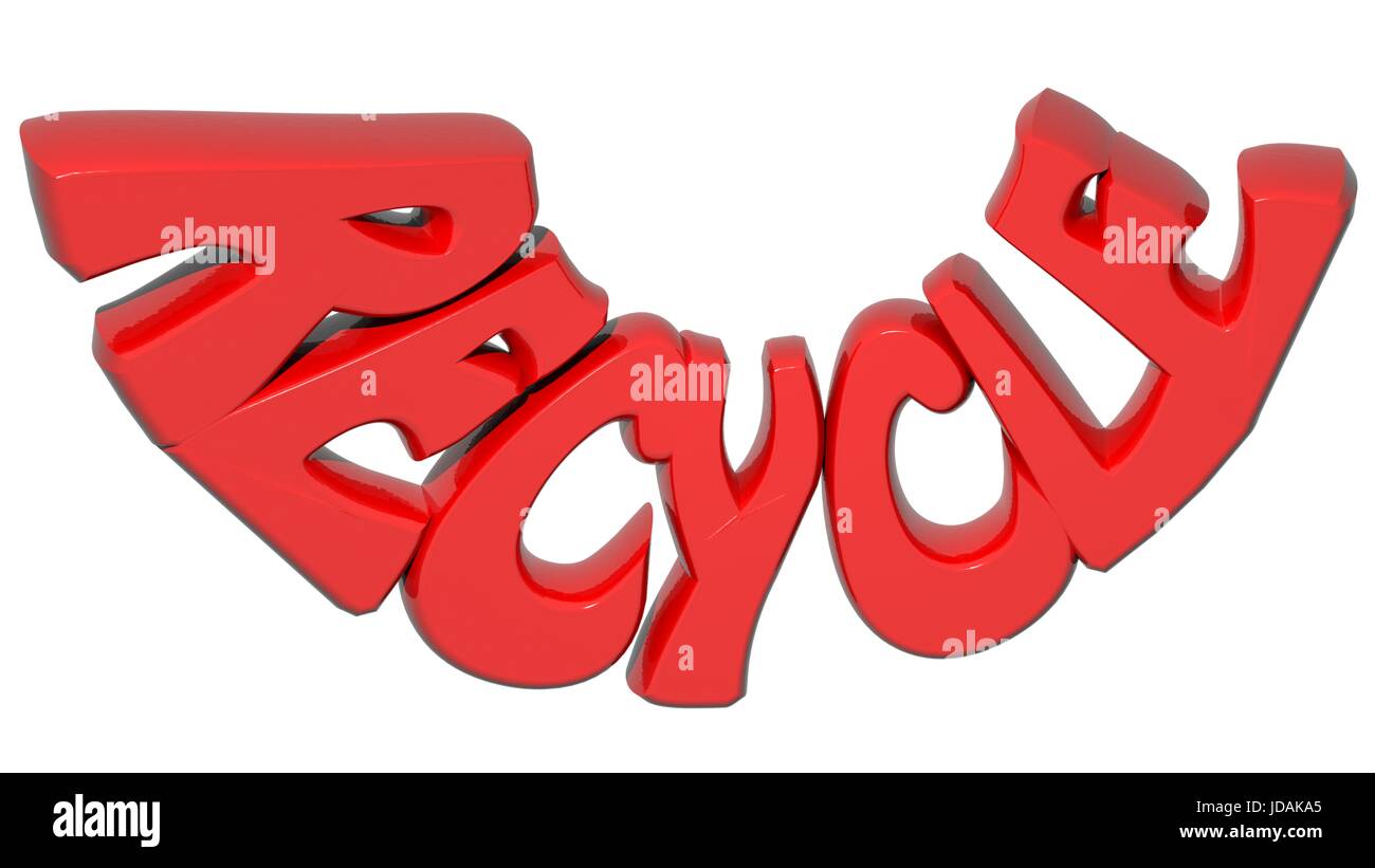 Recycling write red Stock Photo - Alamy