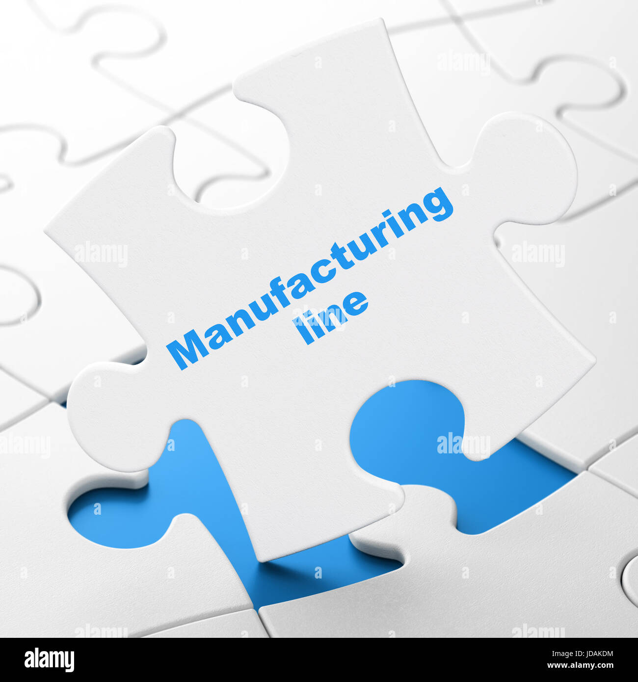 Manufacuring concept: Manufacturing Line on puzzle background Stock ...