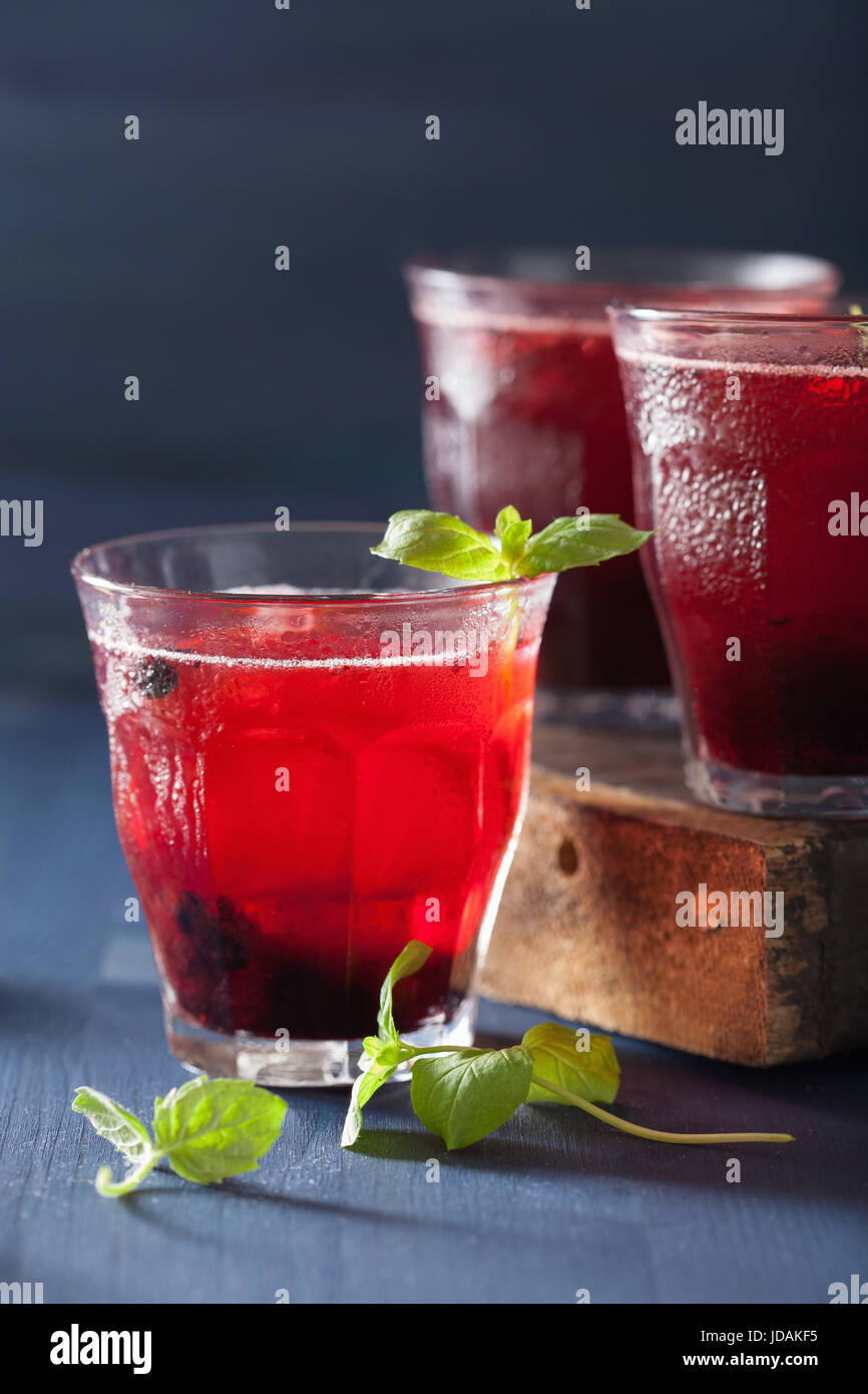 refreshing blueberry drink with lime and mint Stock Photo - Alamy