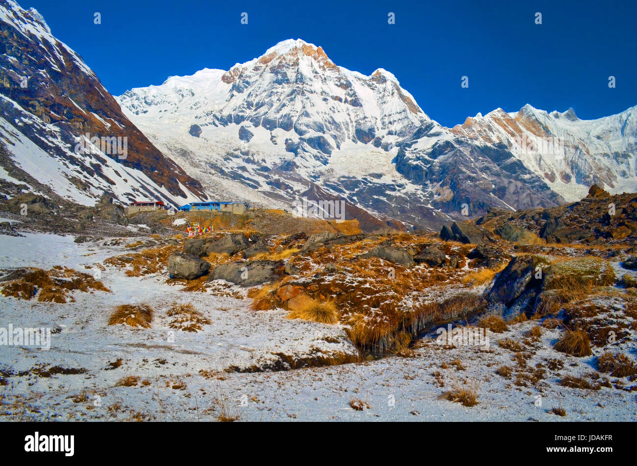 Mountain Landscape in Himalaya. Annapurna South peak and mountain ...
