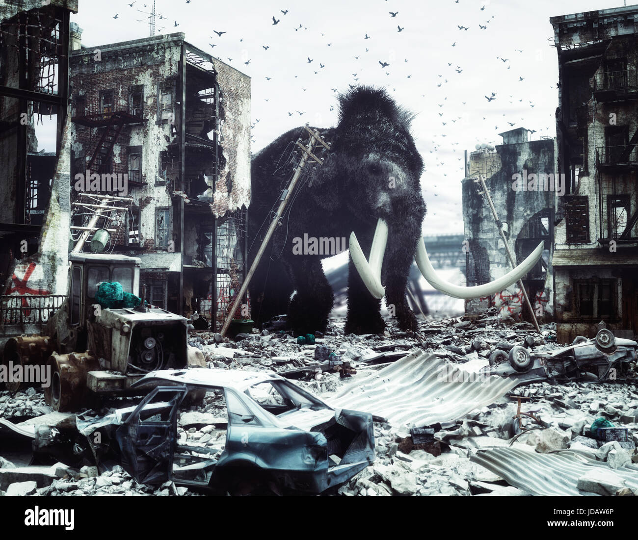 Destroyed building 3d hi-res stock photography and images - Alamy