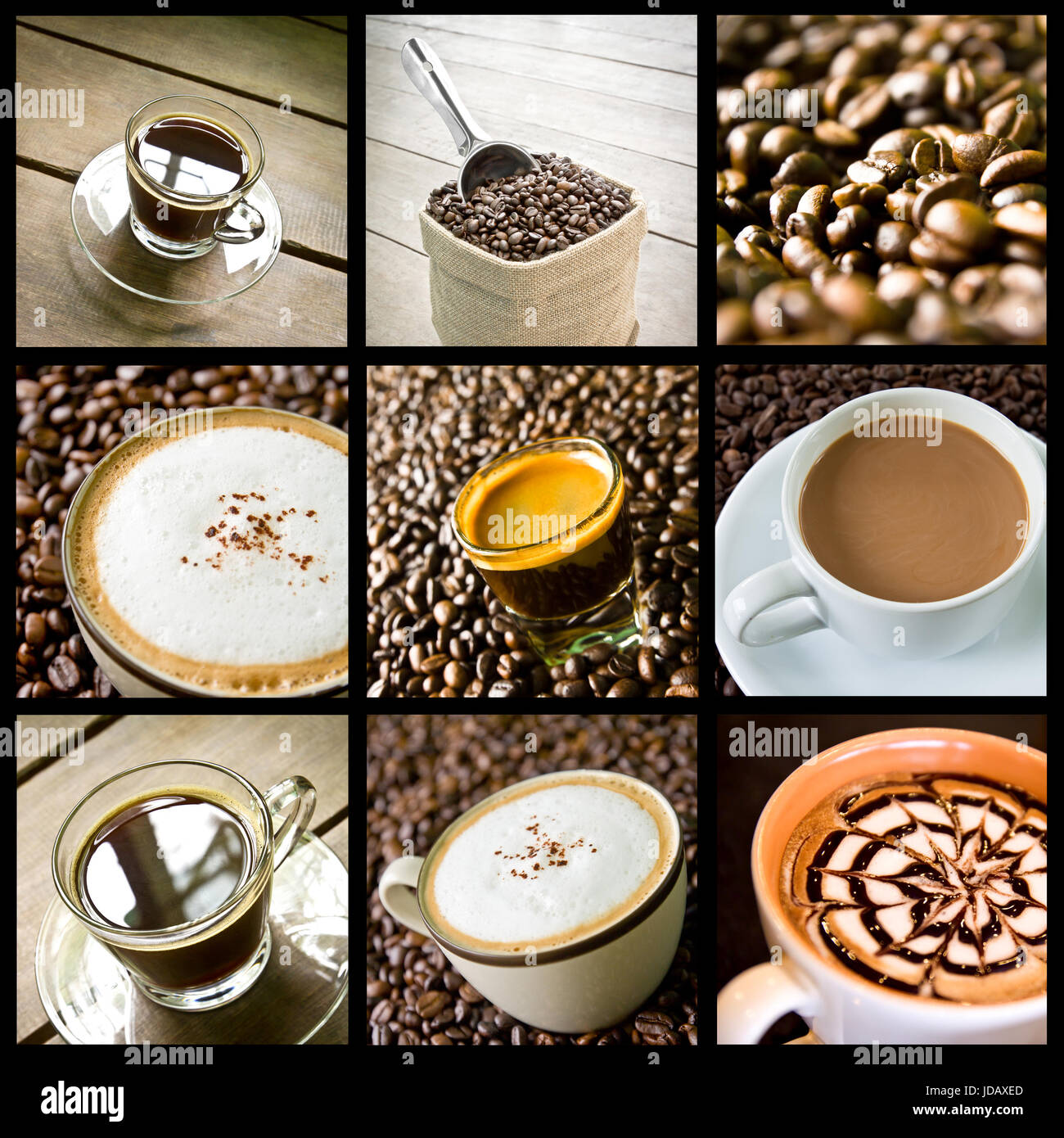 background of coffee collage Stock Photo - Alamy