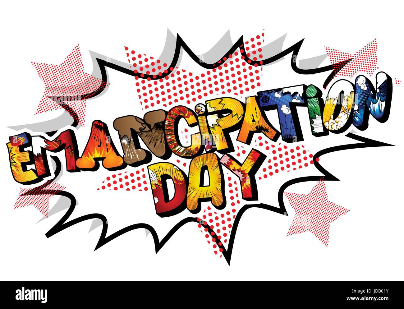 Vector illustrated banner, greeting card or poster for Emancipation day ...