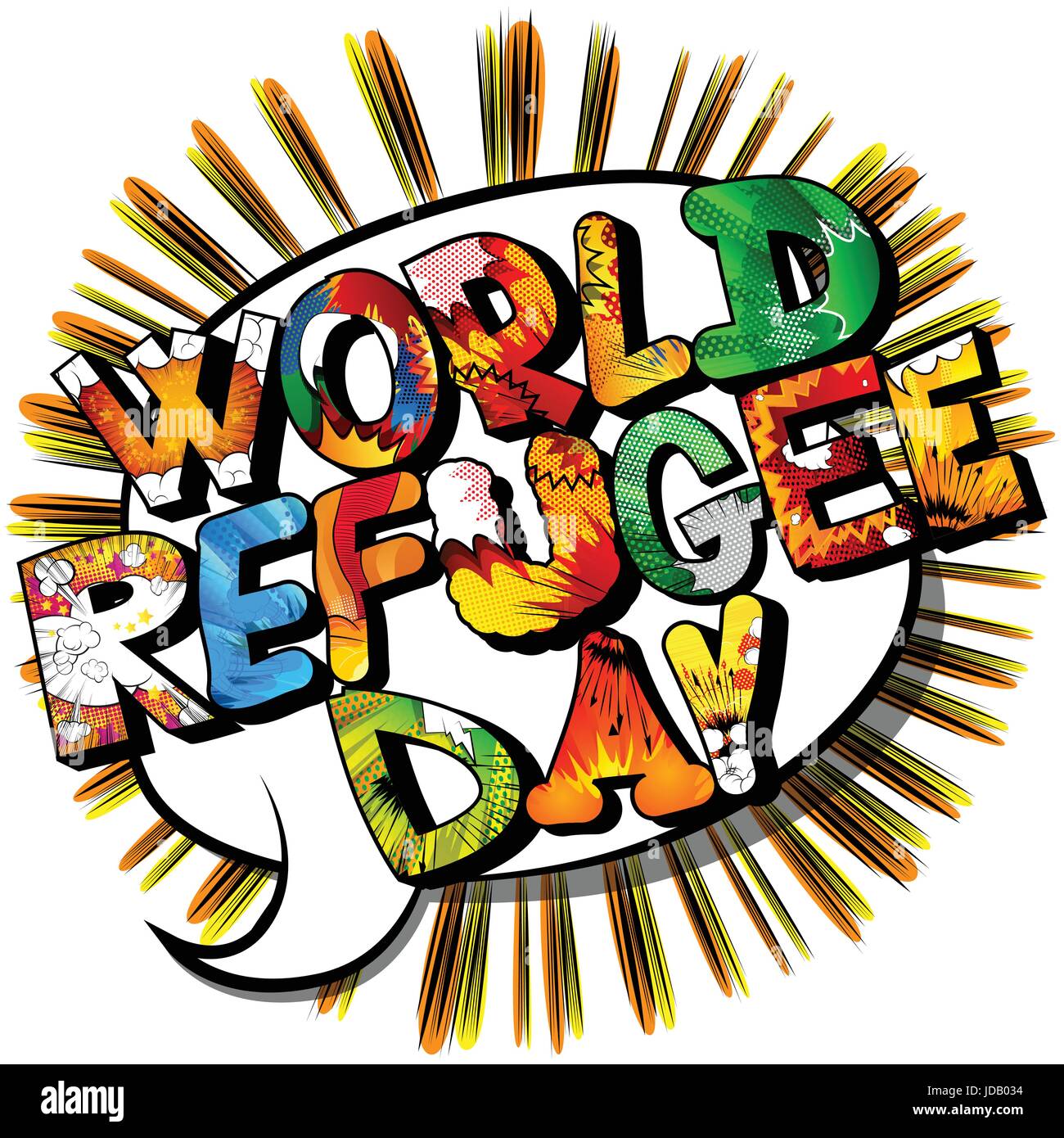 Vector illustrated banner, greeting card or poster for World Refugee ...