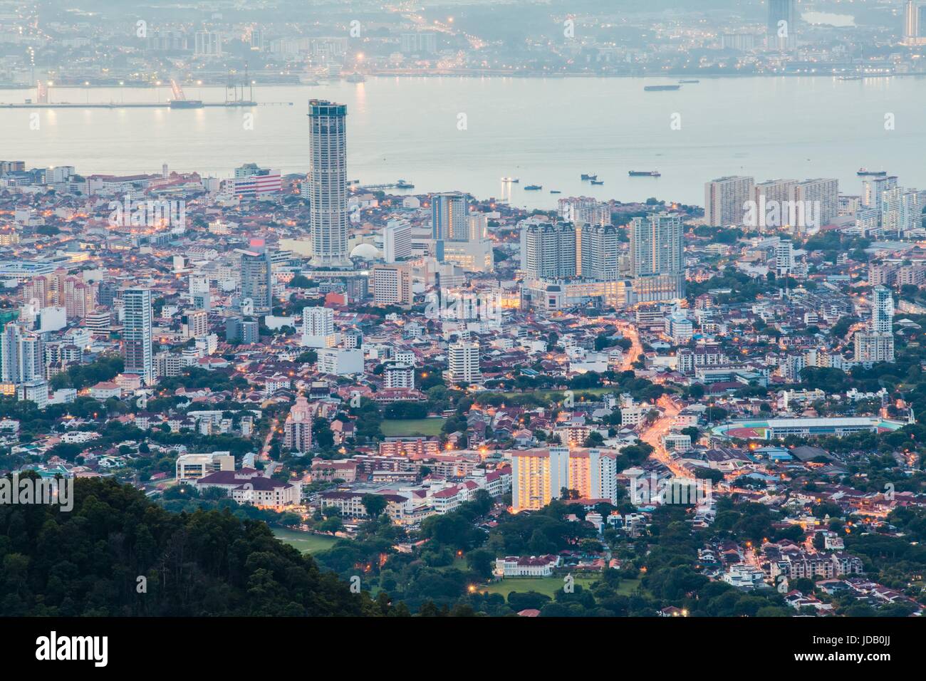 George Town Penang, Malaysia view from Penang Hill Stock Photo - Alamy