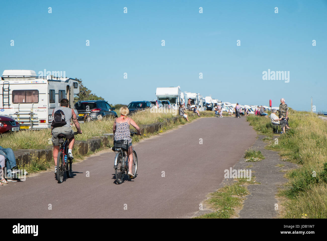 Millennium,Coastal,Path,cycling,walking,caravans,summer,at,Burry Port ...