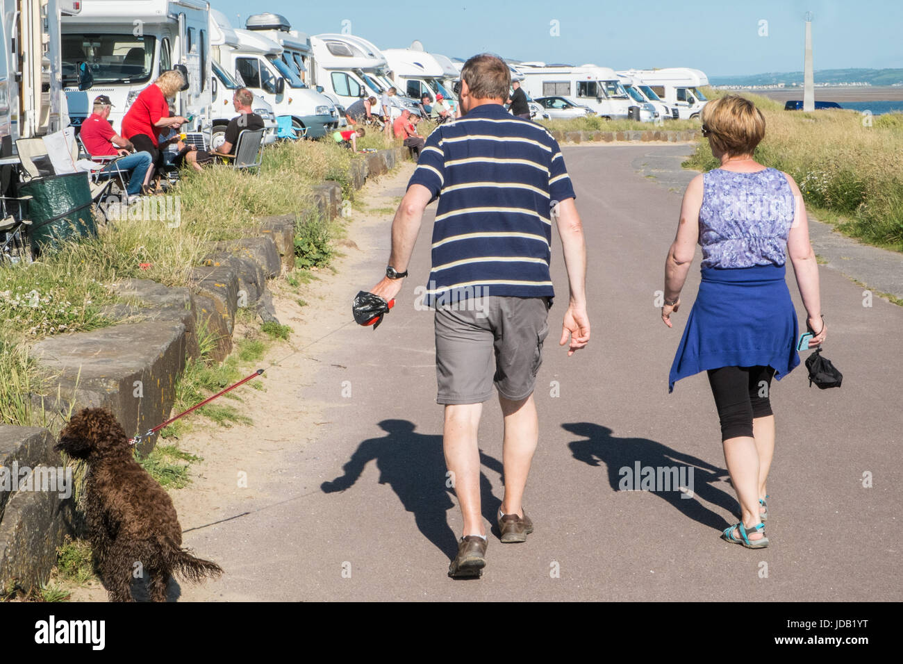 Millennium,Coastal,Path,cycling,walking,caravans,summer,at,Burry Port ...
