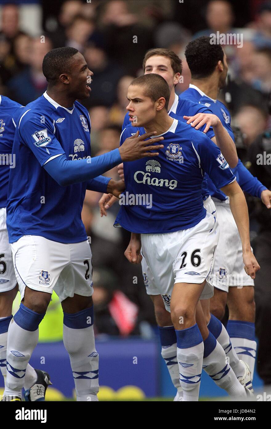 JACK RODWELL CELEBRATES EVERTON V ASTON VILLA GOODISON PARK LIVERPOOL ...