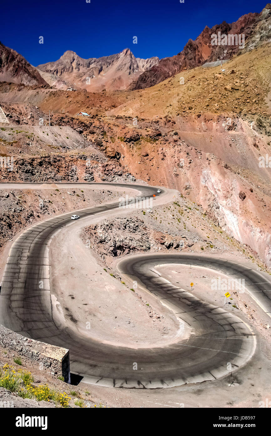 Beautiful road through high Andes in Chile, South America Stock Photo ...